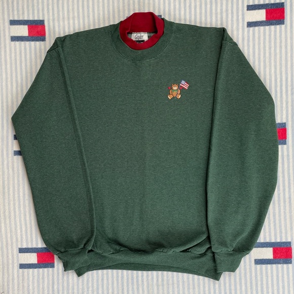 gopher sport | Shirts | Vintage Teddy Bear Embroidered Striped Double ...